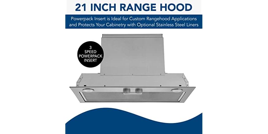 Broan® 21-Inch Custom Range Hood Power Pack, 450 Max Blower (Open Box)