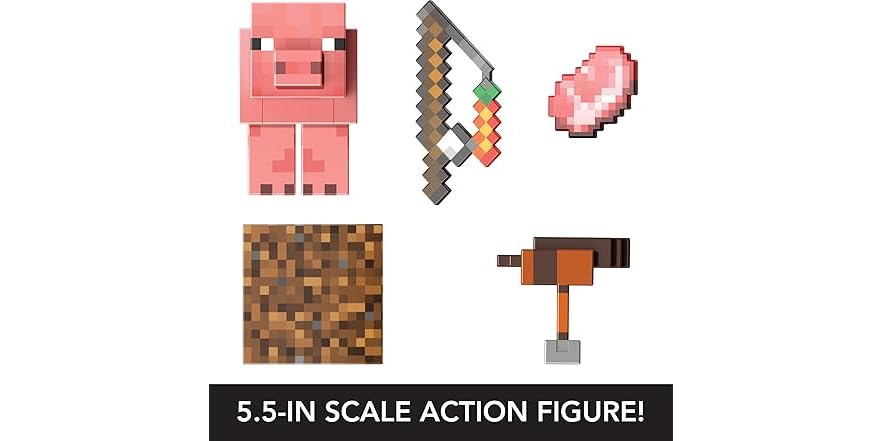 Mattel Minecraft Diamond Level Pig Action Figure