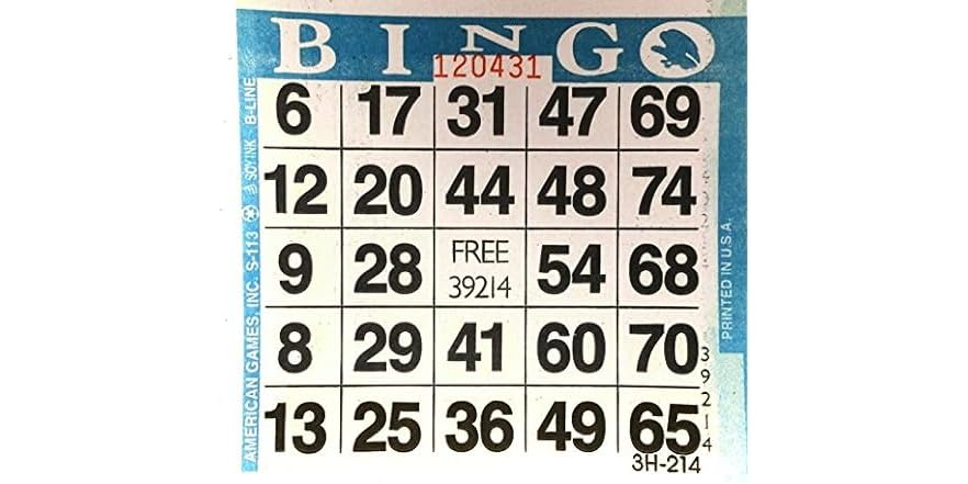 Blue Bingo Paper Card Sheets (500 Per Pack)
