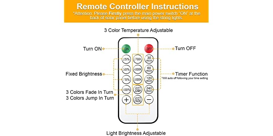 Mlambert 3-Color in 1 Solar String Lights, 2-Pack