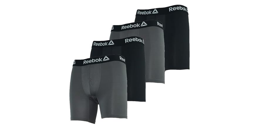 Reebok Men's Core Performance Boxer Briefs 4-Pack