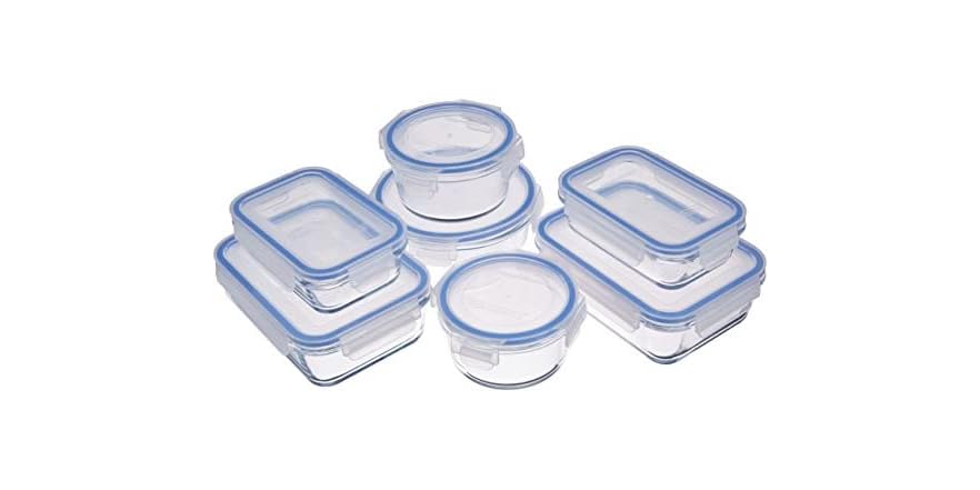 Amazon Basics 14-PC Glass Storage Set