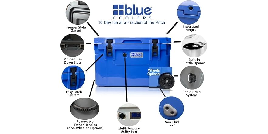Blue Coolers 60 Quart Wheeled Cooler