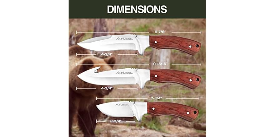 FLISSA Hunting Knife Set, 3-Piece