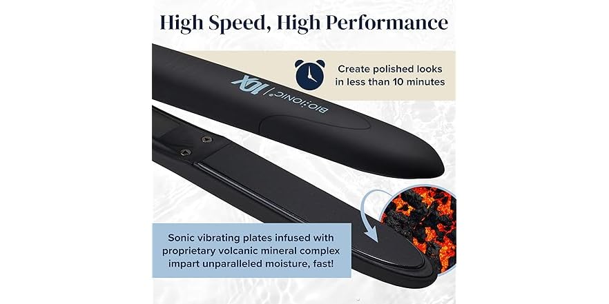 Bio Ionic 10X Styling Iron with 1" Sonic Vibrating Plates (Open Box)