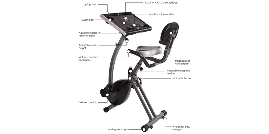 Stamina WIRK Ride Exercise Bike Workstation