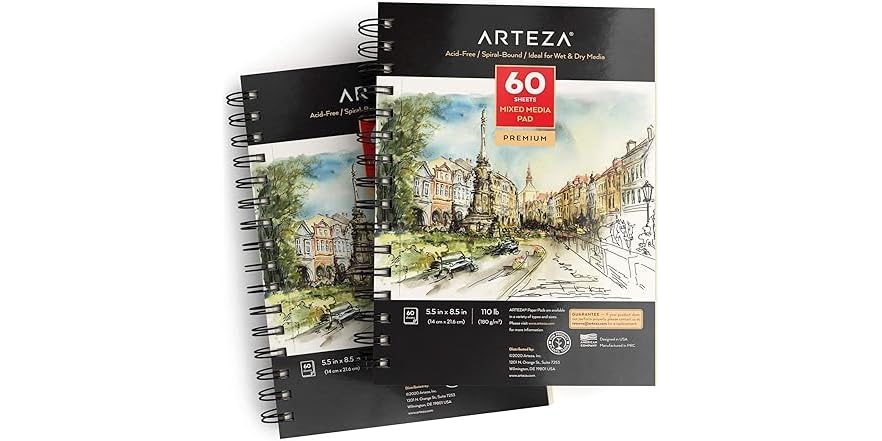 ARTEZA Mixed Media Sketchbook, 60 Sheets