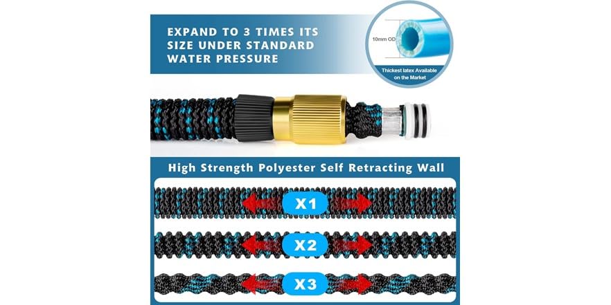 100ft Garden Hose with Spray Nozzle