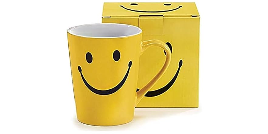 1 X Smiley Happy Face 14oz Stoneware Coffee Mug