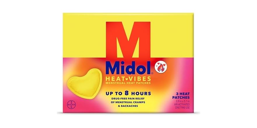 (3 Pk) Midol Heat Vibes Menstrual Pain Relief Patches