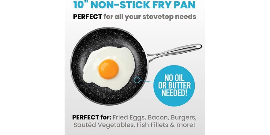 2 or 3-Pk 10" Red Fry Pan