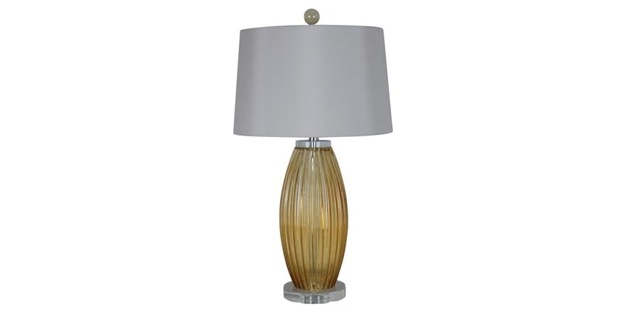 3-Way Amber Glass Table Lamp