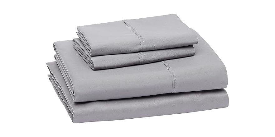 Amazon Basics Microfiber 4PC Bed Sheet Set, Queen, 4PK