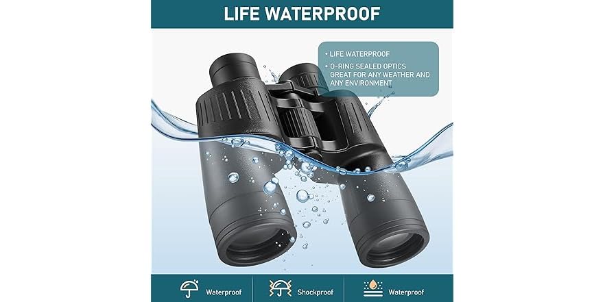 (NEW) KOOPOOL 7x50 HD High Powered Large View Binoculars