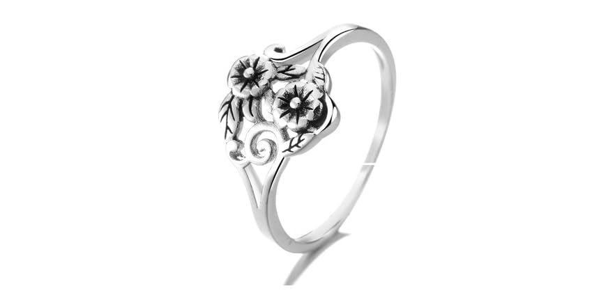 Adjustable Wild Flower Artisan Ring