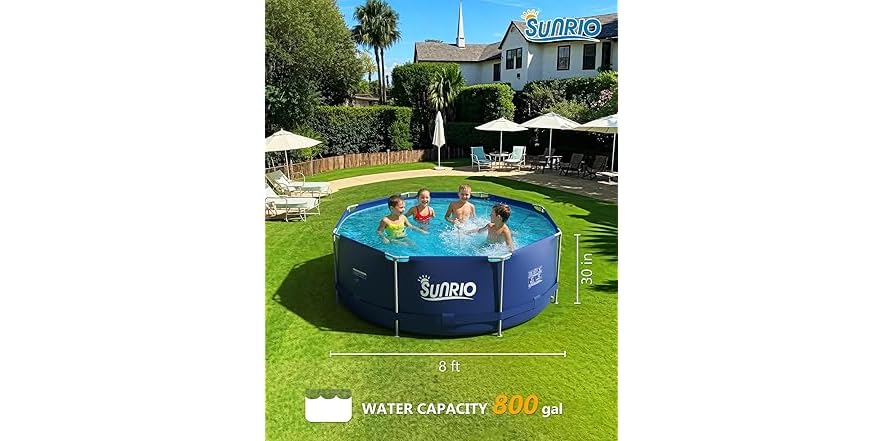 Sunrio 8' x 30" Round Above Ground Swimming Pool