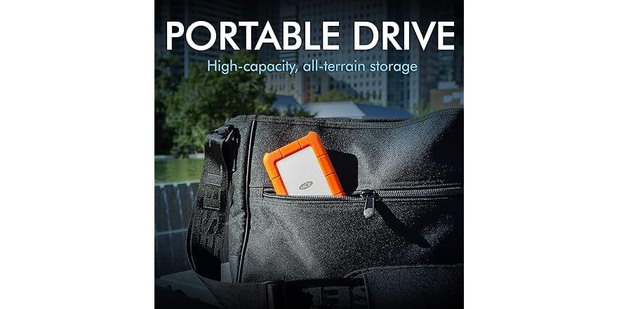 LaCie Rugged 5TB USB-C External Hard Drive - Shock, Dust, Rain ...
