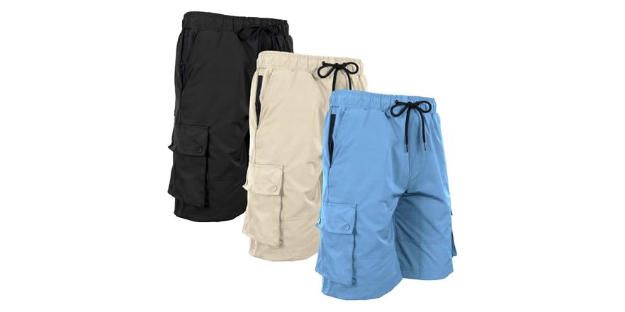 3Pk Men's Performance Cargo Shorts