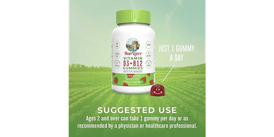 Mary Ruth Vitamin D3, B12 Gummies