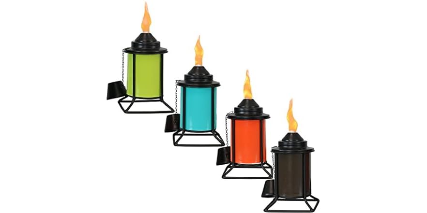 Sunnydaze Multi-Color Outdoor Tabletop Metal Torches