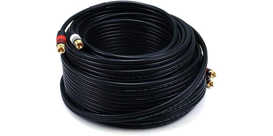 Monoprice 1.5ft Premium 2 RCA Plug/2 RCA Plug M/M 22AWG Cable