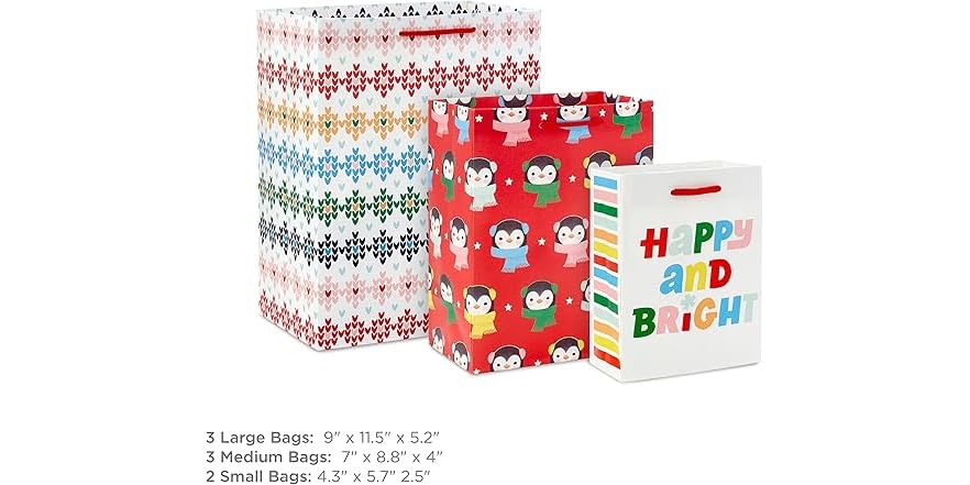 Hallmark Holiday Bags 8pk Asst