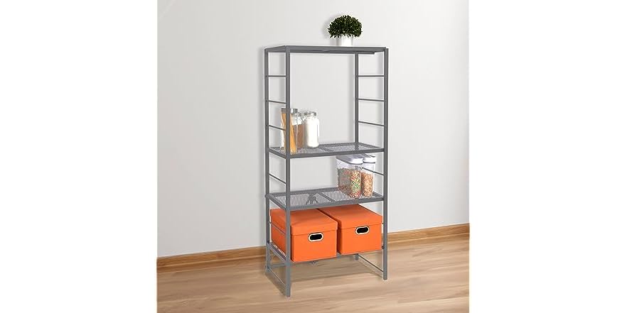 Origami R2-01W 4 Tier Adjustable Shelf Rack Pewter