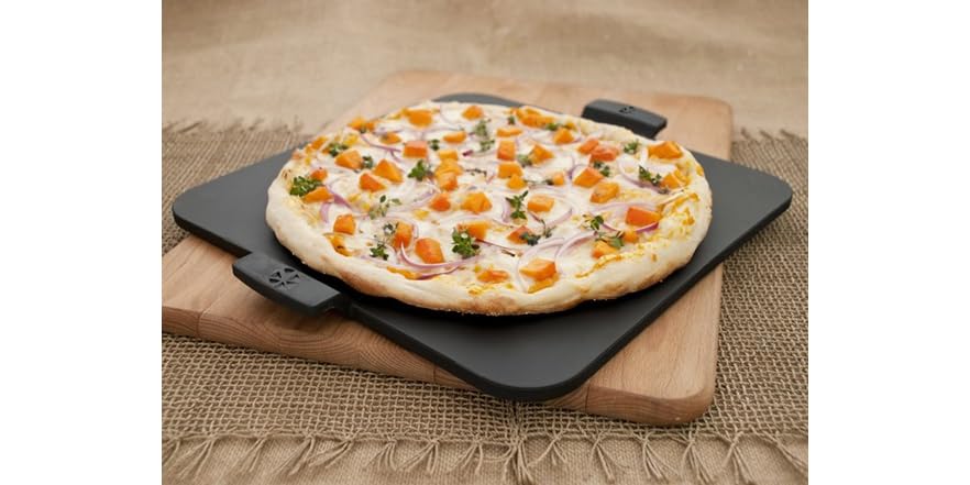 Square Glazed Pizza Stone with Handle