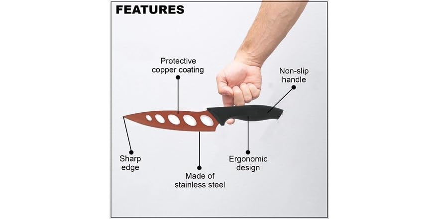 Tekno Copper Kitchen Knife - 2Pack