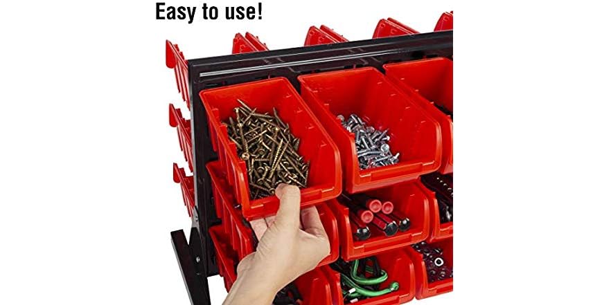 Two Sided 30 Bin Storage Rack Organizer