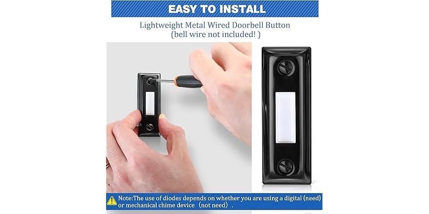 Lighted Wired Doorbell Chime Kit