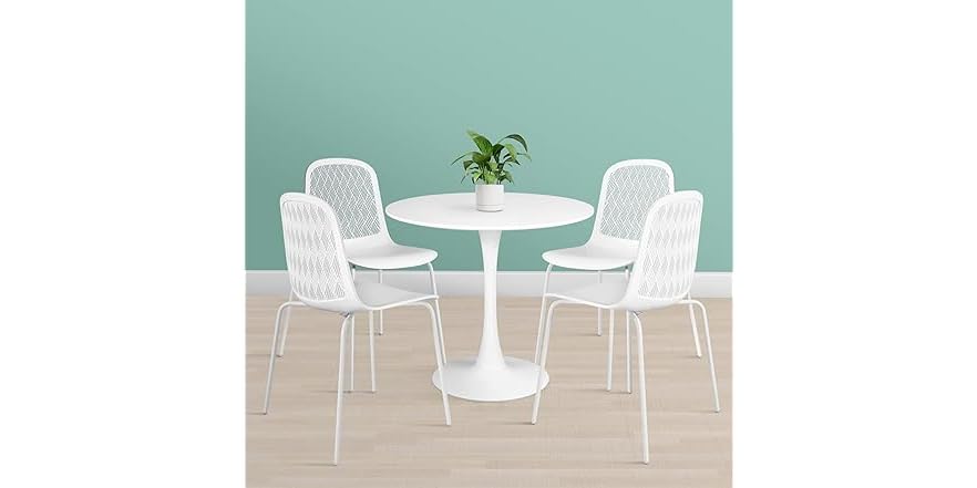 KM Legend Modern Chair Set of 4, White
