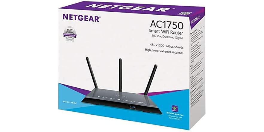 Netgear R6400 AC1750 Smart Wi-Fi Router (R6400-100NAS) Black (Open Box)