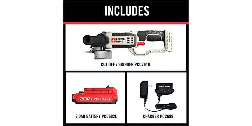 Porter Cable 20V Grinder w/Battery & Chgr