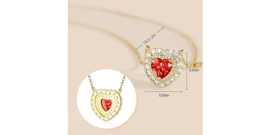 Joyssense Crystal Heart Pendant Necklace