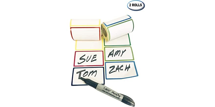 500 Name Badge Stickers with Color Border