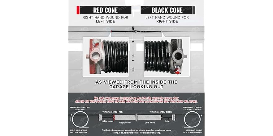 Left Hand Wind Garage Door Torsion Spring