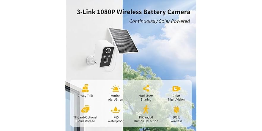 3-Link Solar Security Cameras