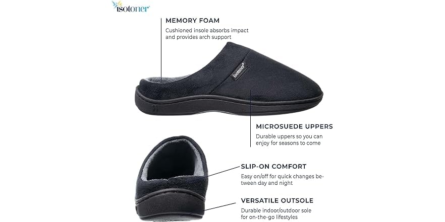 isotoner Men's Slippers Gel XL 11-12