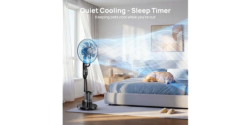 AetherMist Pedestal Misting Fan