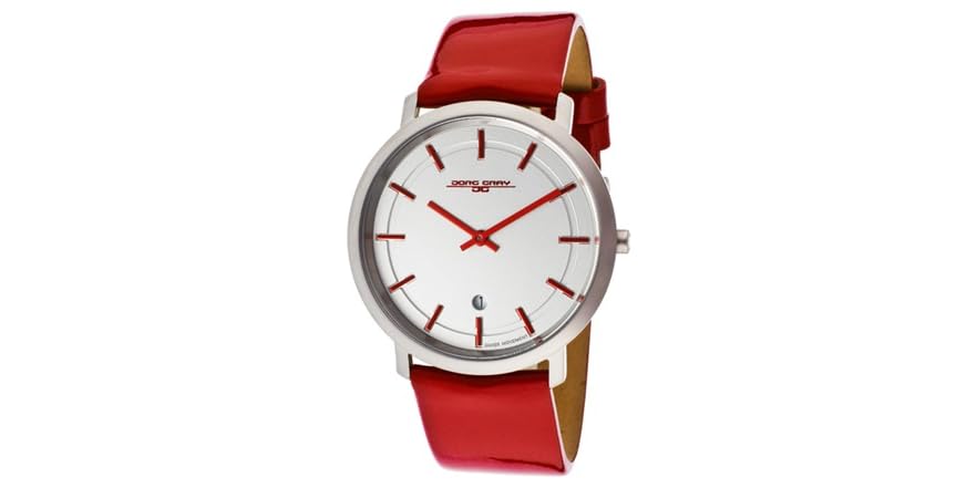 Unisex Slim Red Leather Watch