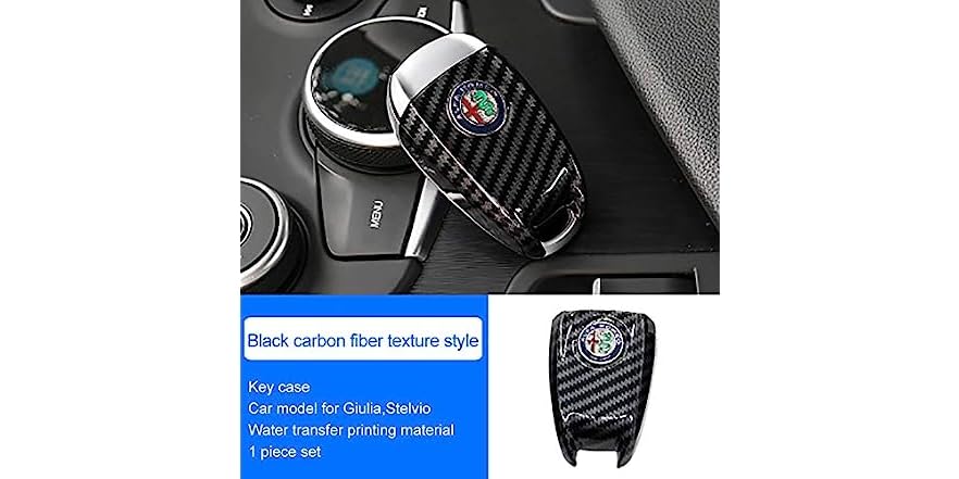 ABS Carbon Fiber Key Fob Cover for Alfa Romeo Giulia Stelvio