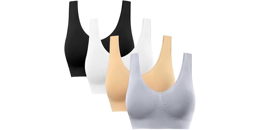 3 Pack Sport Bras With Removable Pads