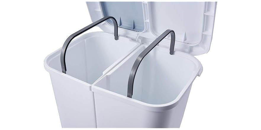 40L Dual Trash Can, Push top and Step to