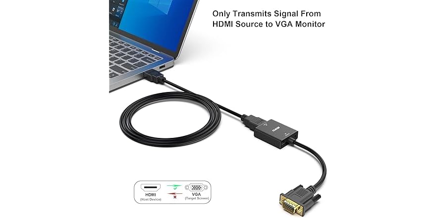 2 Pack HDMI to VGA Monitor Adapter