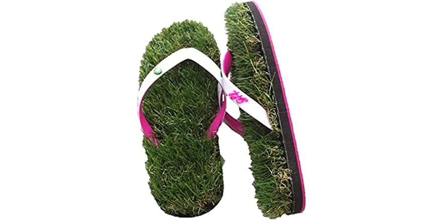 GFF Grass Flip Flops womens White Pink