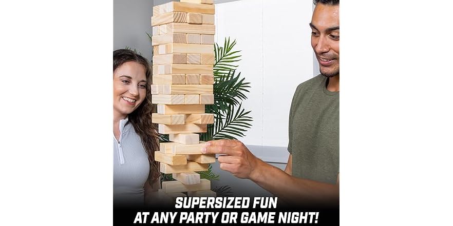 GoSports Large Wooden Toppling Tower