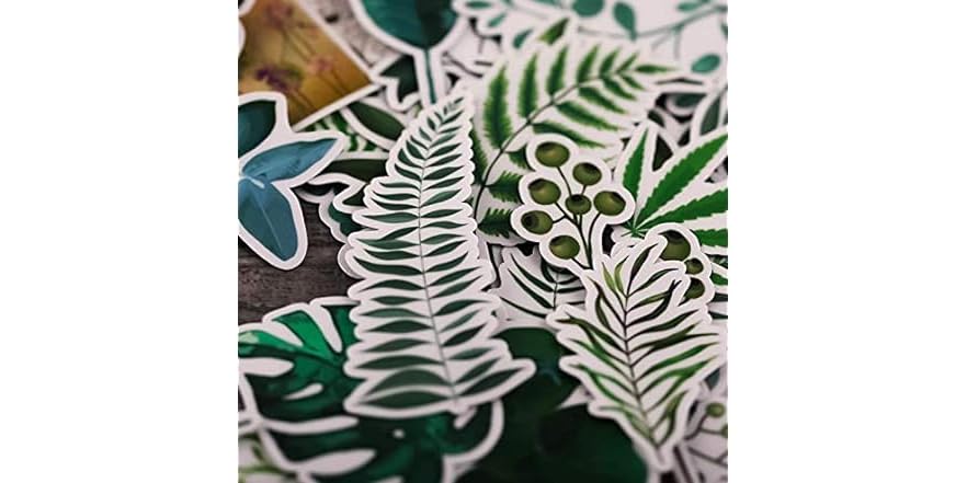 50pcs Leaf Stickers Green Leaf Stickers