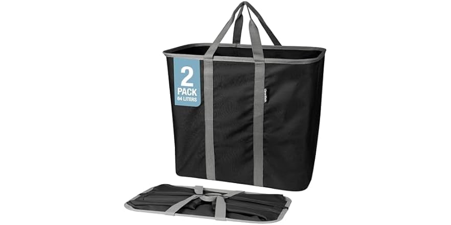 2PK CleverMade Collapsible Caddy, Black/Gray