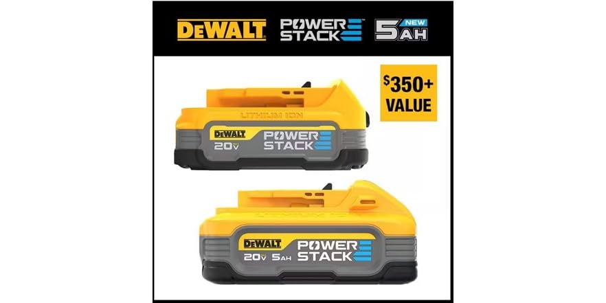 DEWALT DCBP315-2C PowerStack 20V MAX 5.0Ah & 1.7Ah